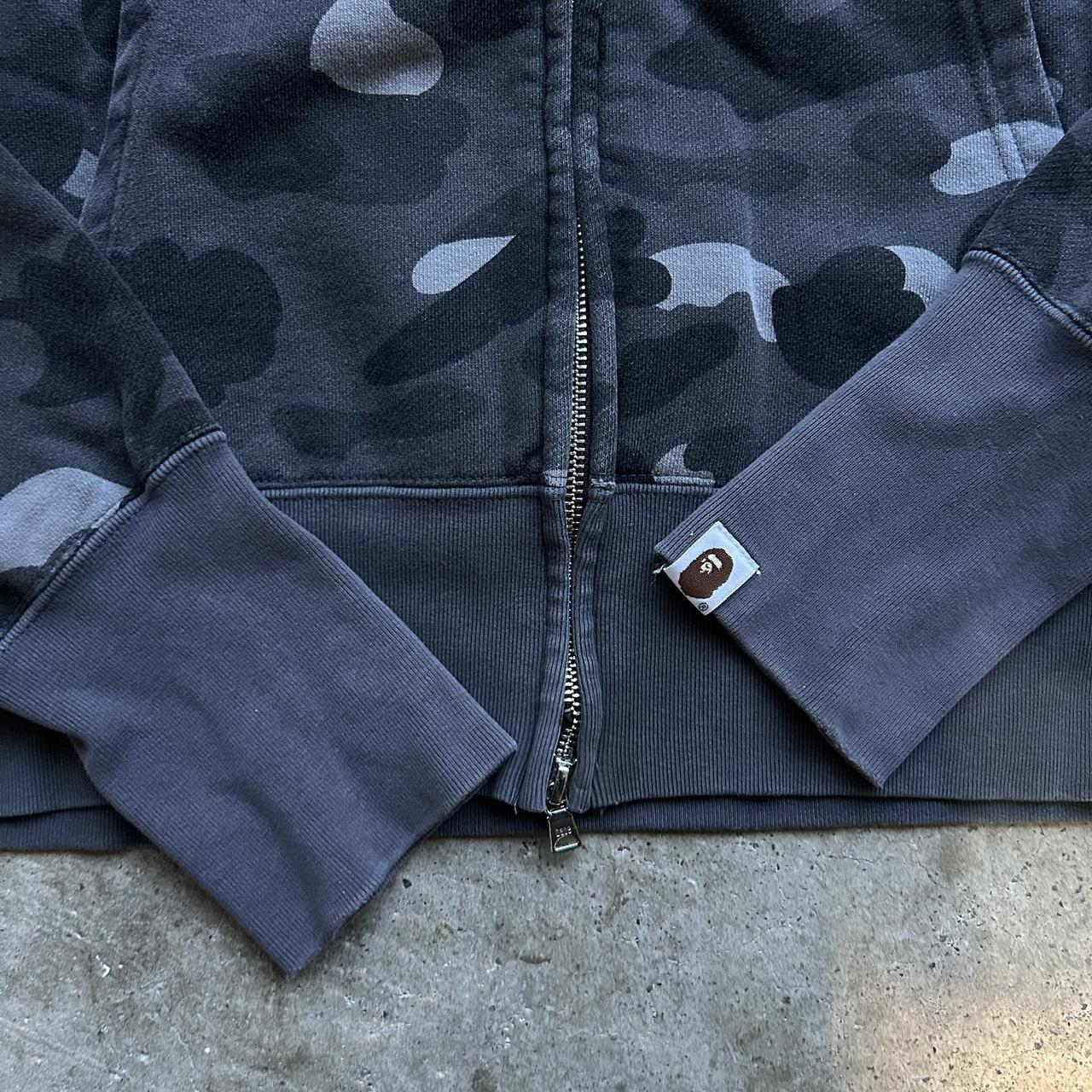 Rare authentic early 2000s Bape full zip blue grey... - Depop