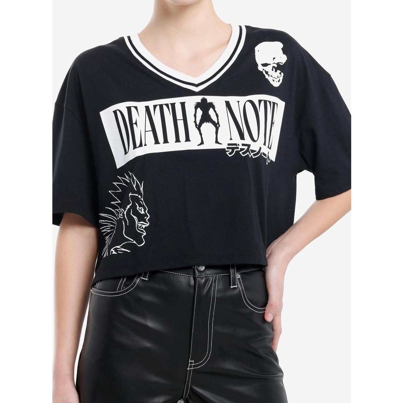 NWT Hot Topic Death Note Varsity Girls Crop T-Shirt... | Depop