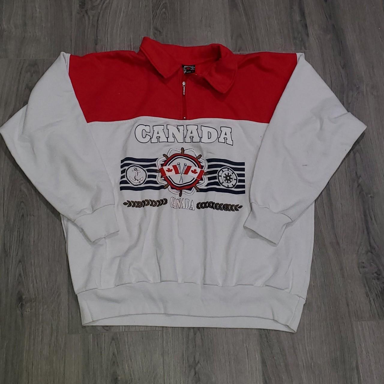 Edhar Canada Quater Zip Pull Over Size XL Small... - Depop