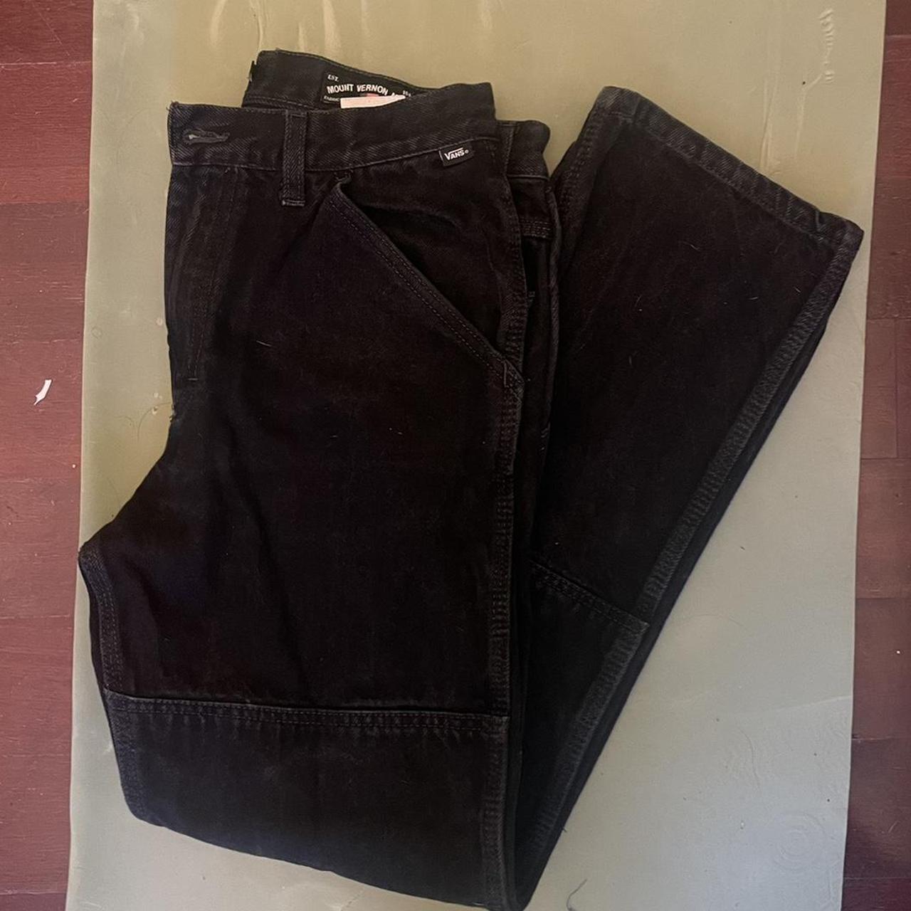 Black VANS double knee pants. Small tear on the knee... | Depop