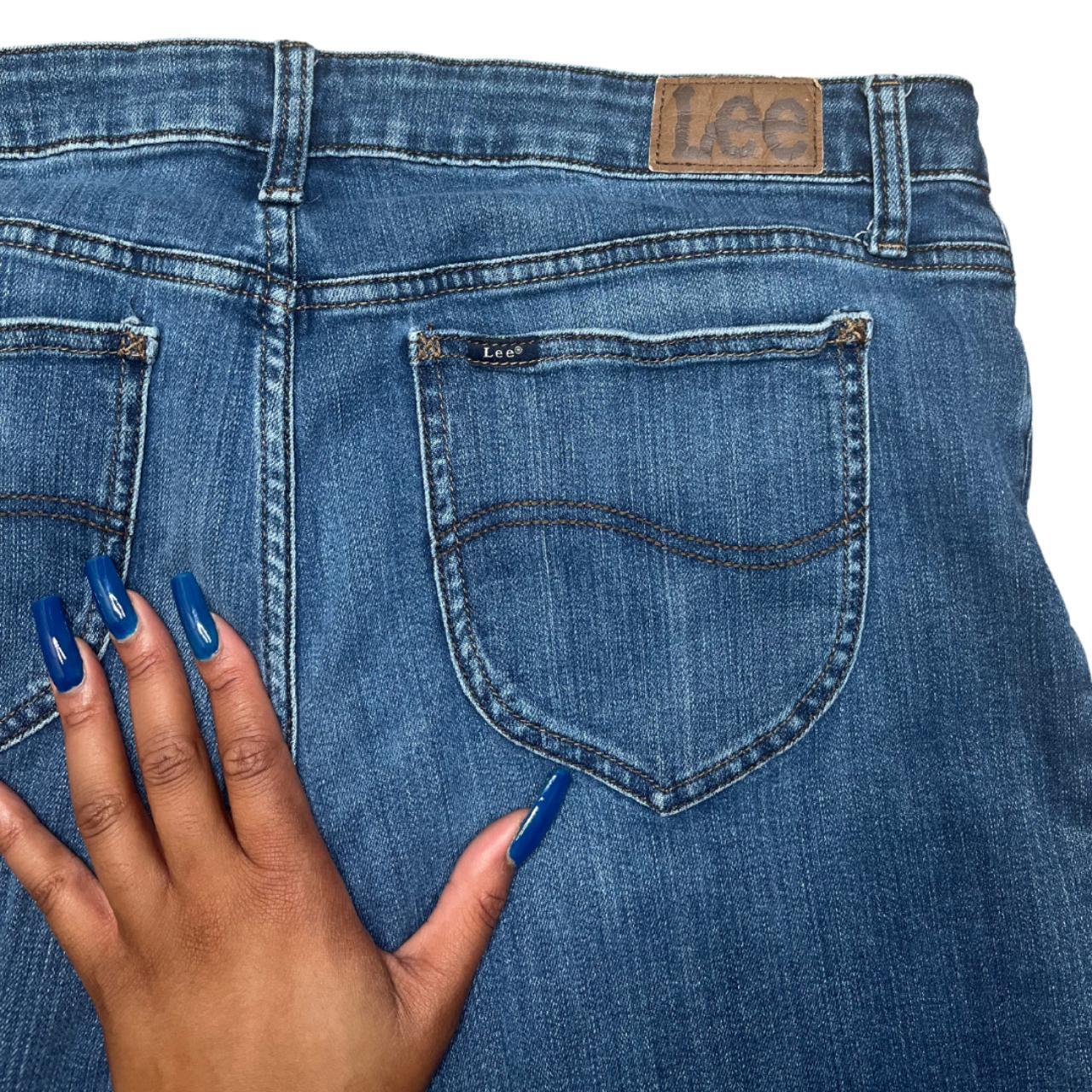 Lee Mid Raise Flare Jeans size 16 waist is 18"... - Depop