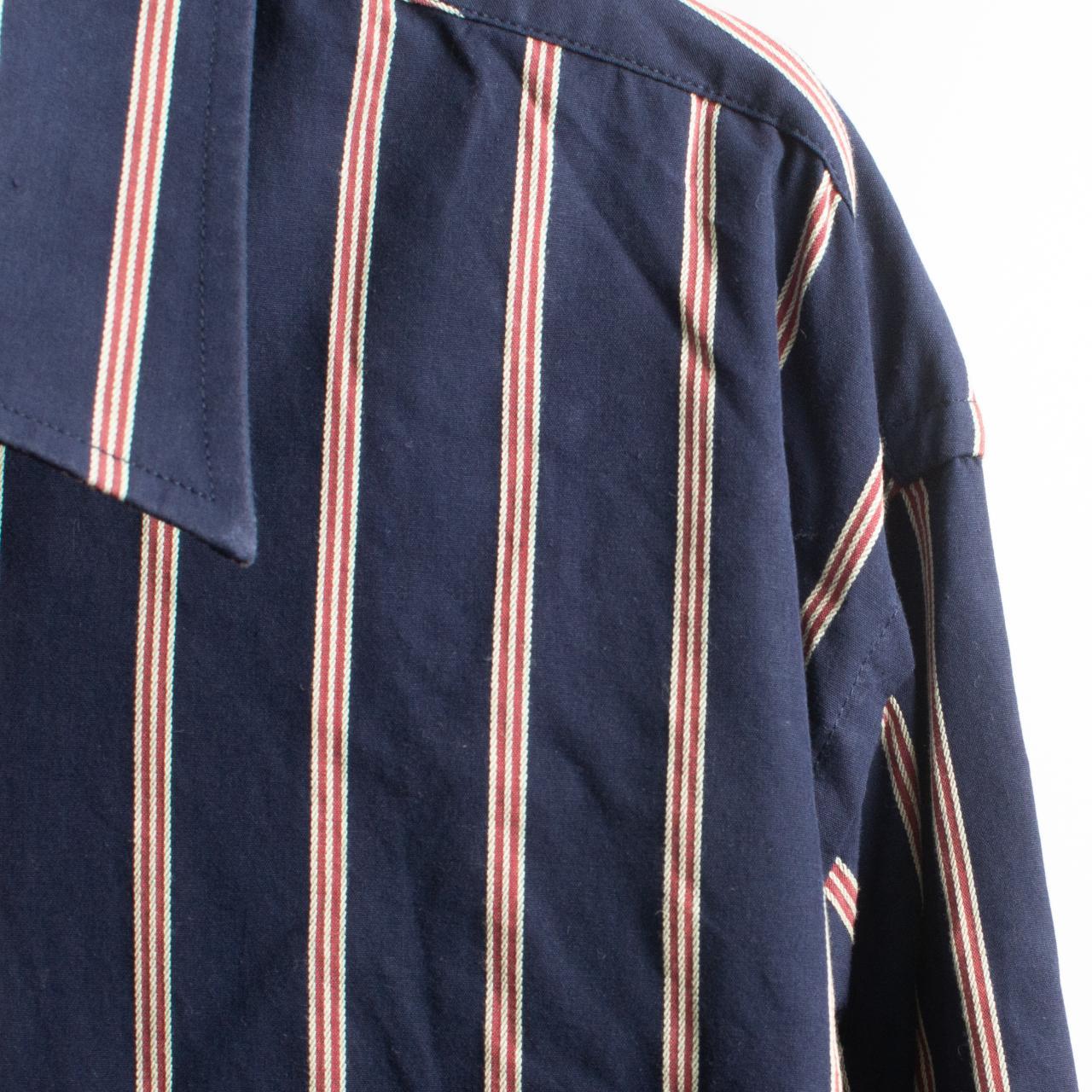 Vintage Navy Striped Shirt - Long sleeve men's... - Depop