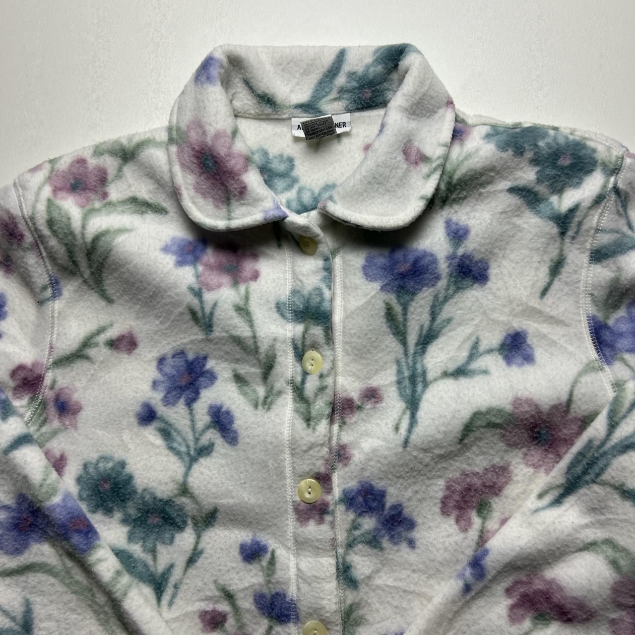 Floral patterned fleece (womens) Colourful funky... - Depop