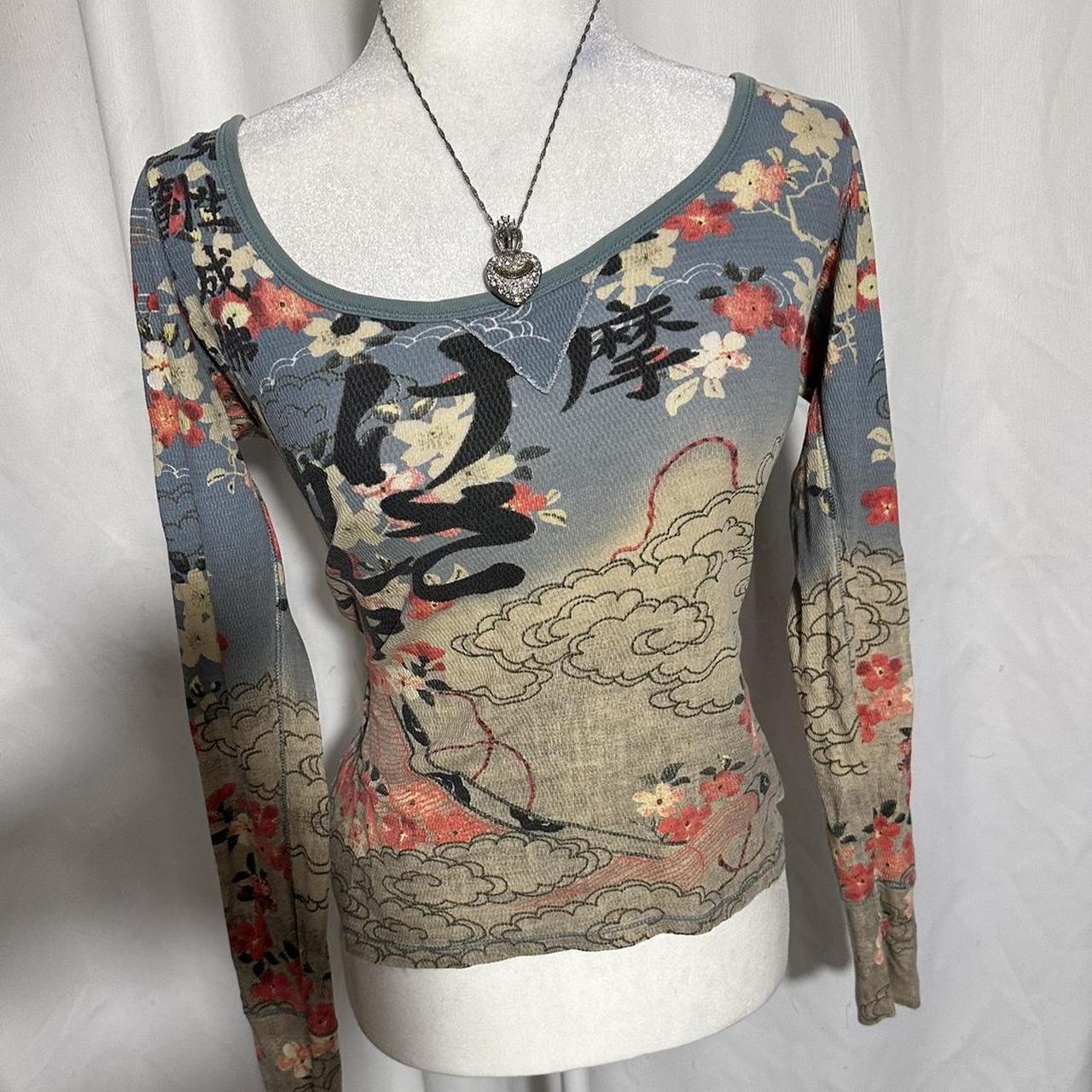 Y2k front and back print 💕 Size M #y2k #mcbling #emo... | Depop