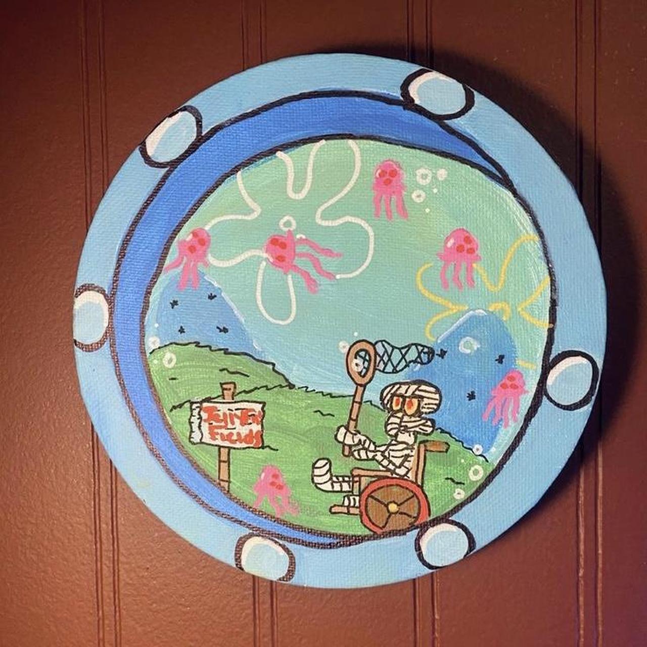 Custom painting by me squidward in jellyfish fields | Depop