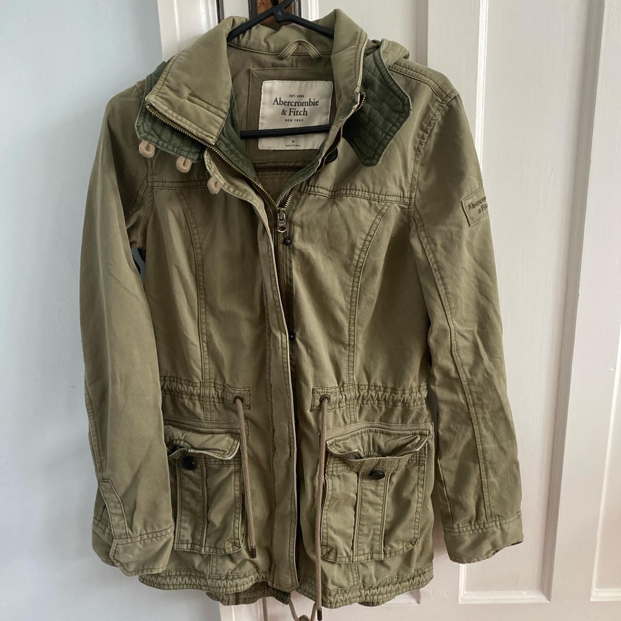 Abercrombie and Fitch Green Parka coat. Size M - Depop