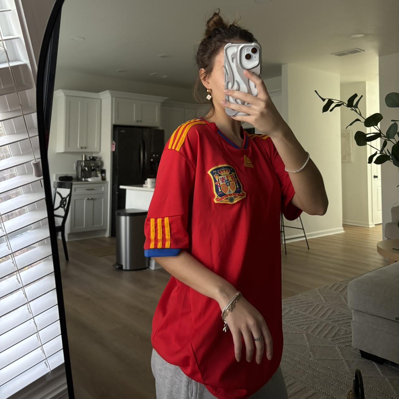 Red Adidas Spain Soccer Jersey Size Medium ... - Depop