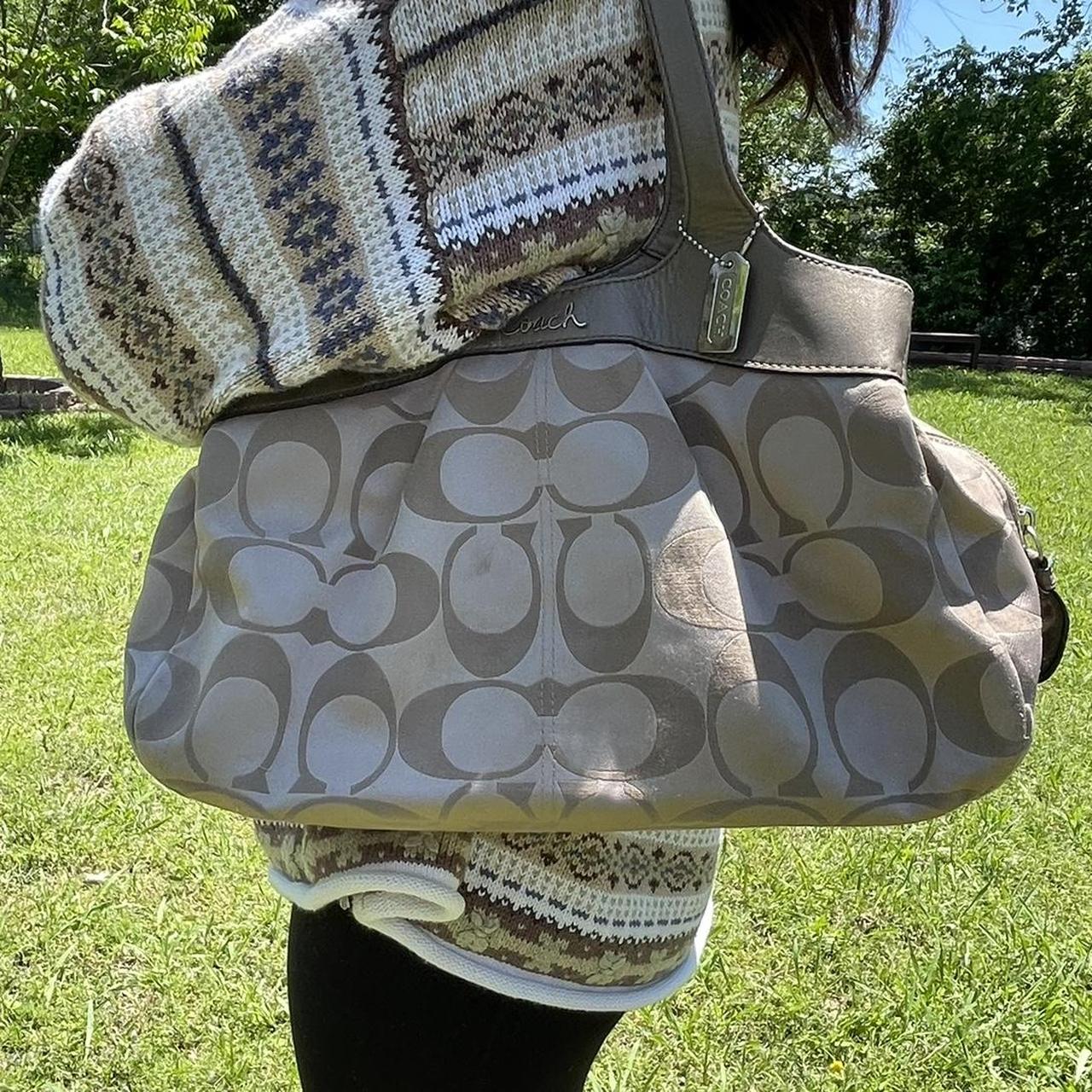 COACH Lexi Signature C’s Tan Shoulder... | Depop