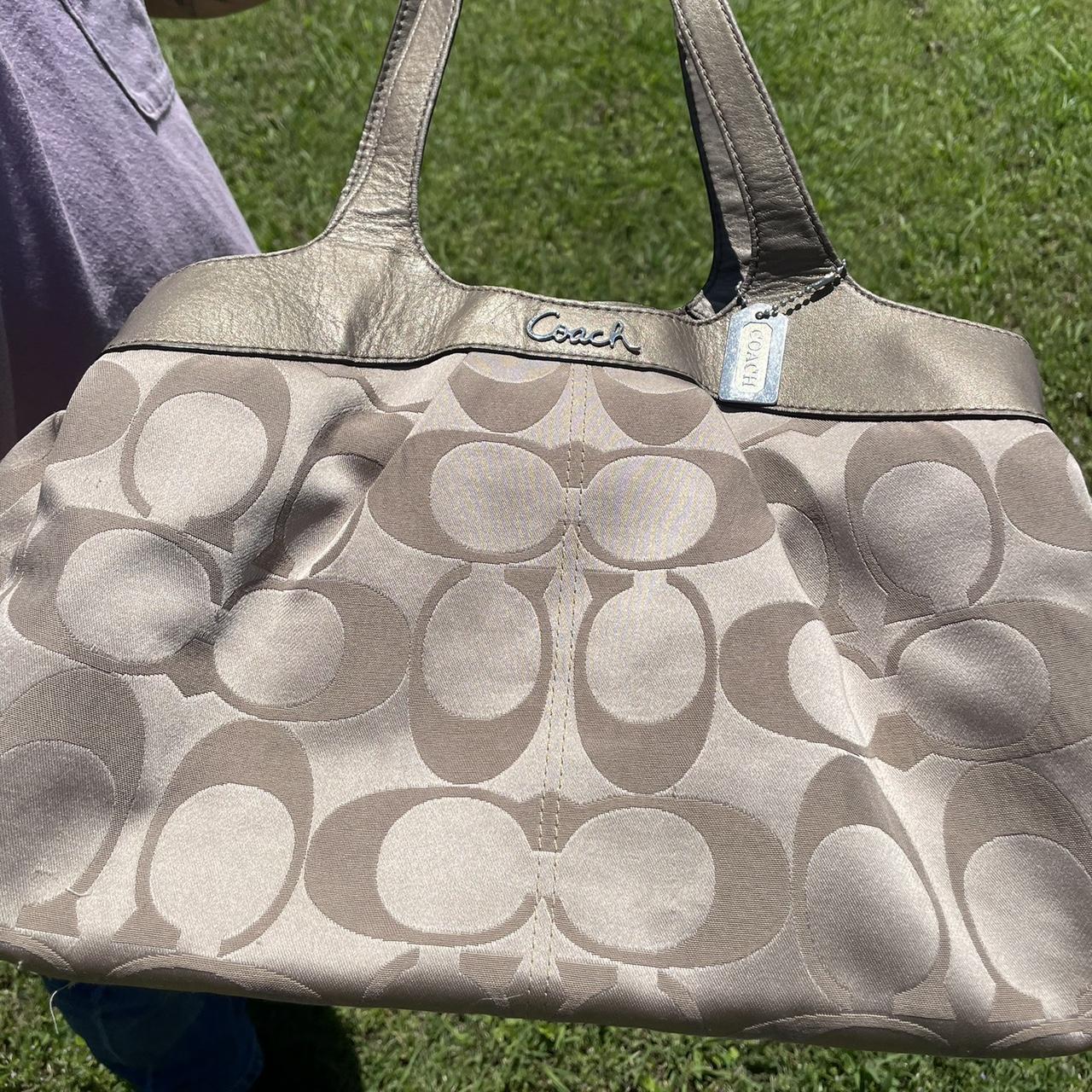 COACH Lexi Signature C’s Tan Shoulder... | Depop