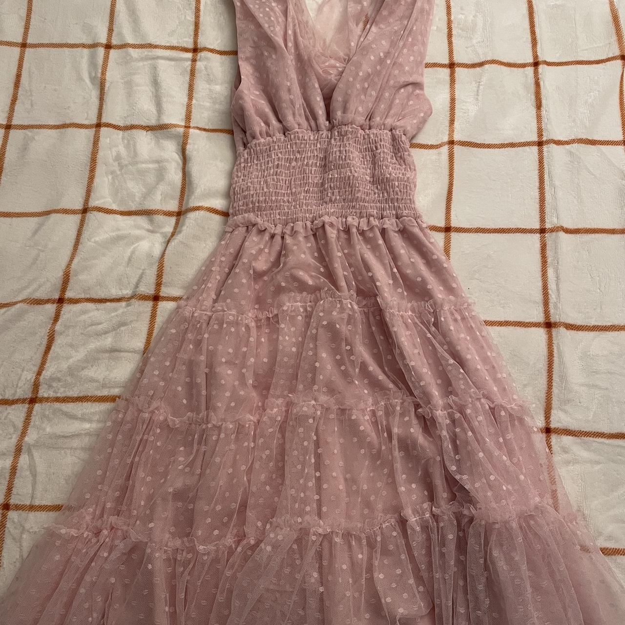 pink long dress perfect for spring/summer brand shein - Depop