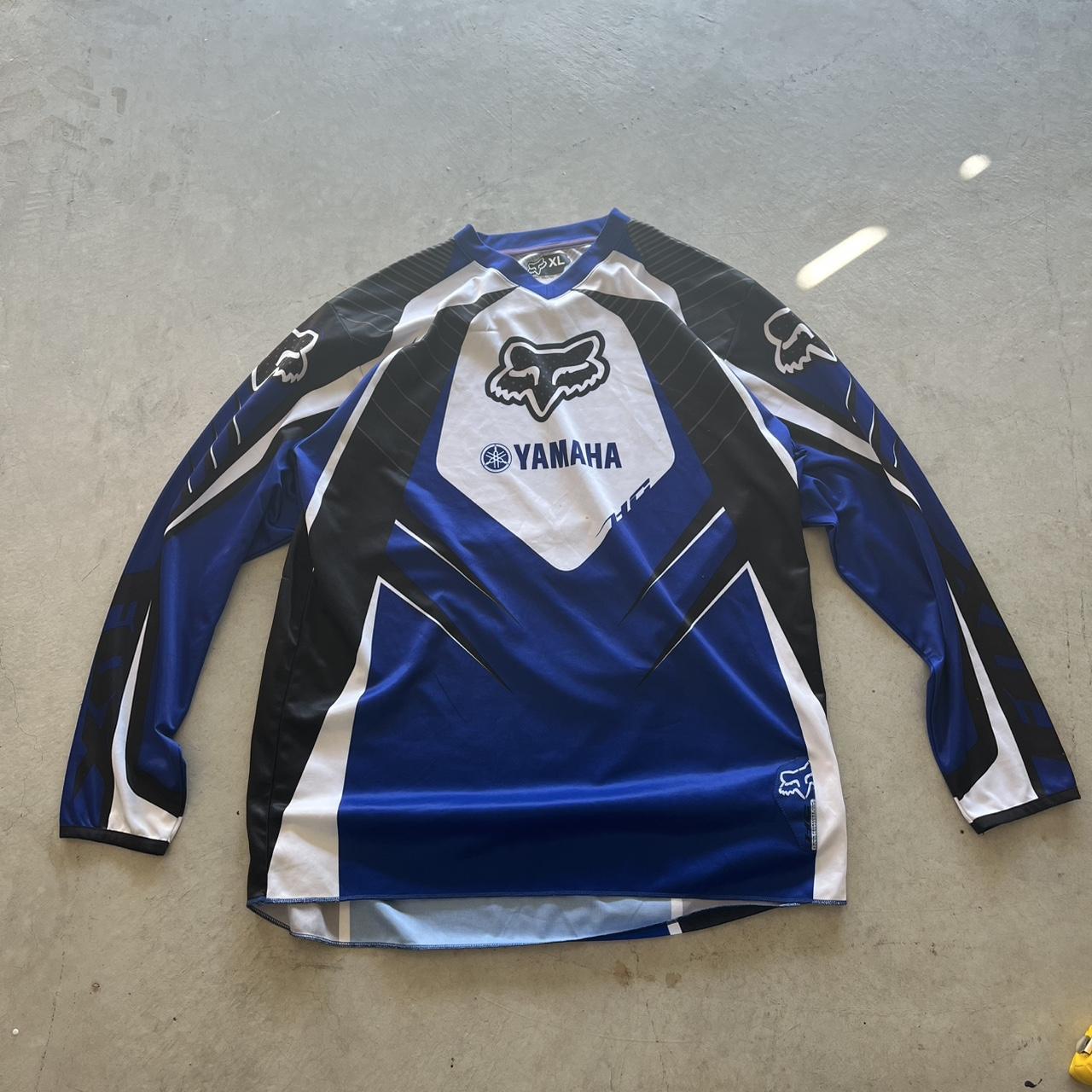 Blue and white Fox Racing motocross jersey Great... | Depop