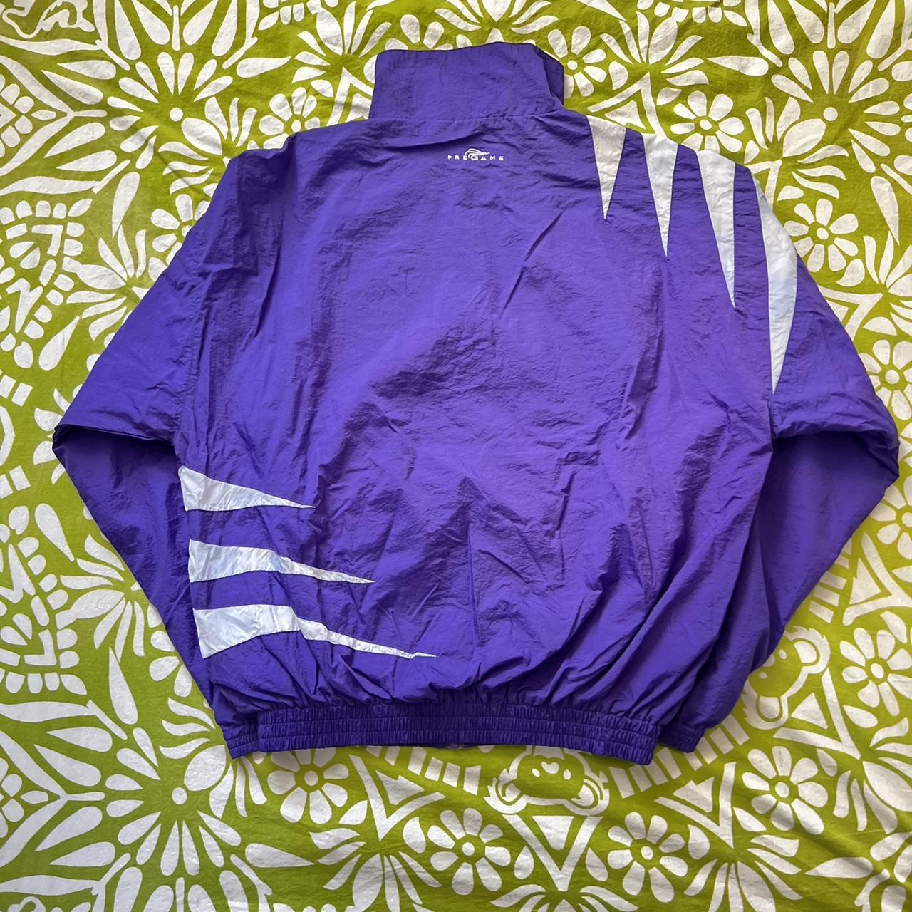 Vintage 90s purple cross country windbreaker Model... - Depop