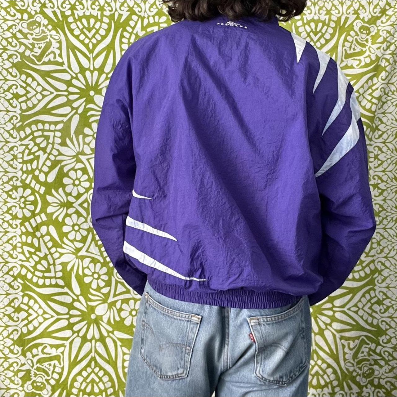 Vintage 90s purple cross country windbreaker Model... - Depop