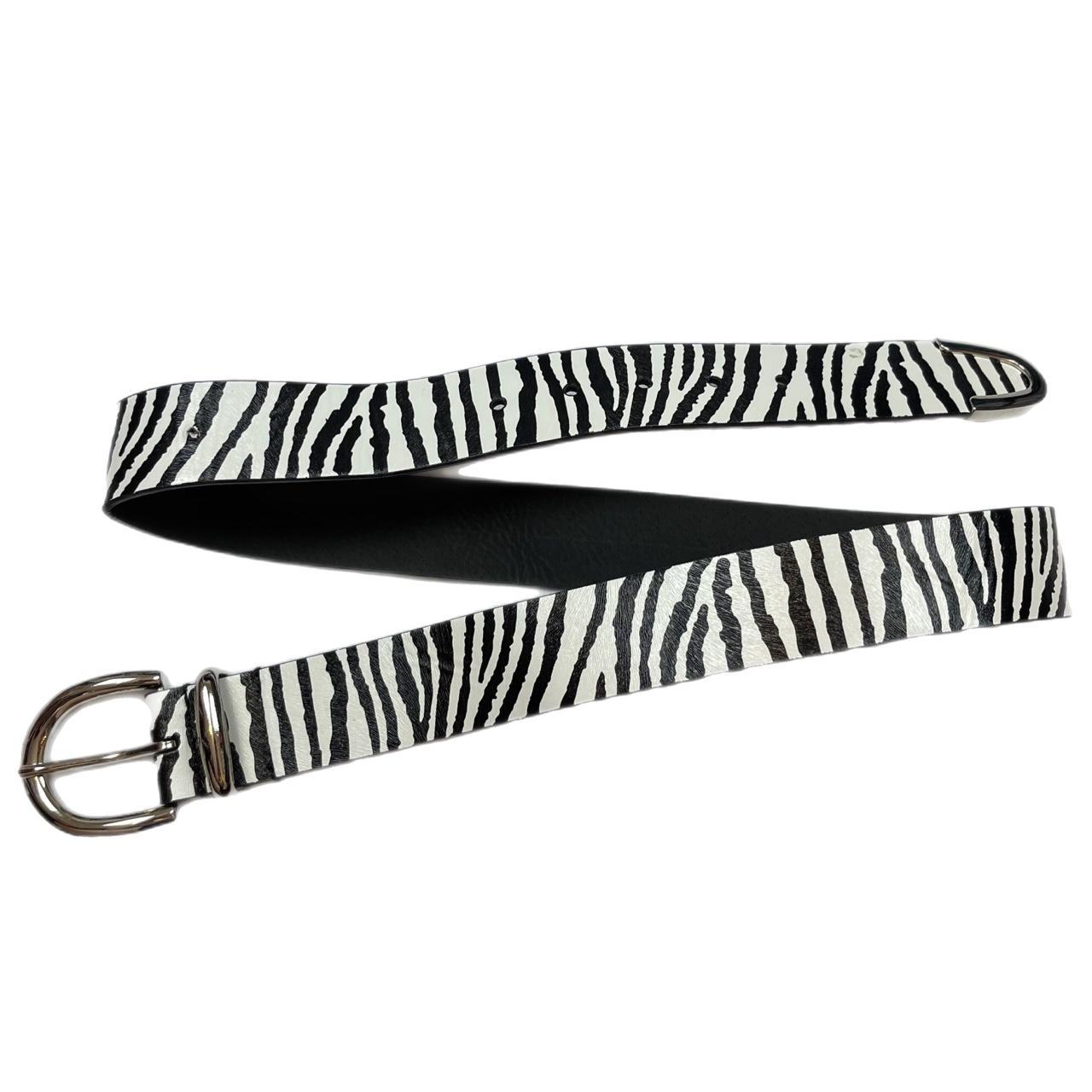 y2k grunge emo zebra print belt! - zebra body -... - Depop