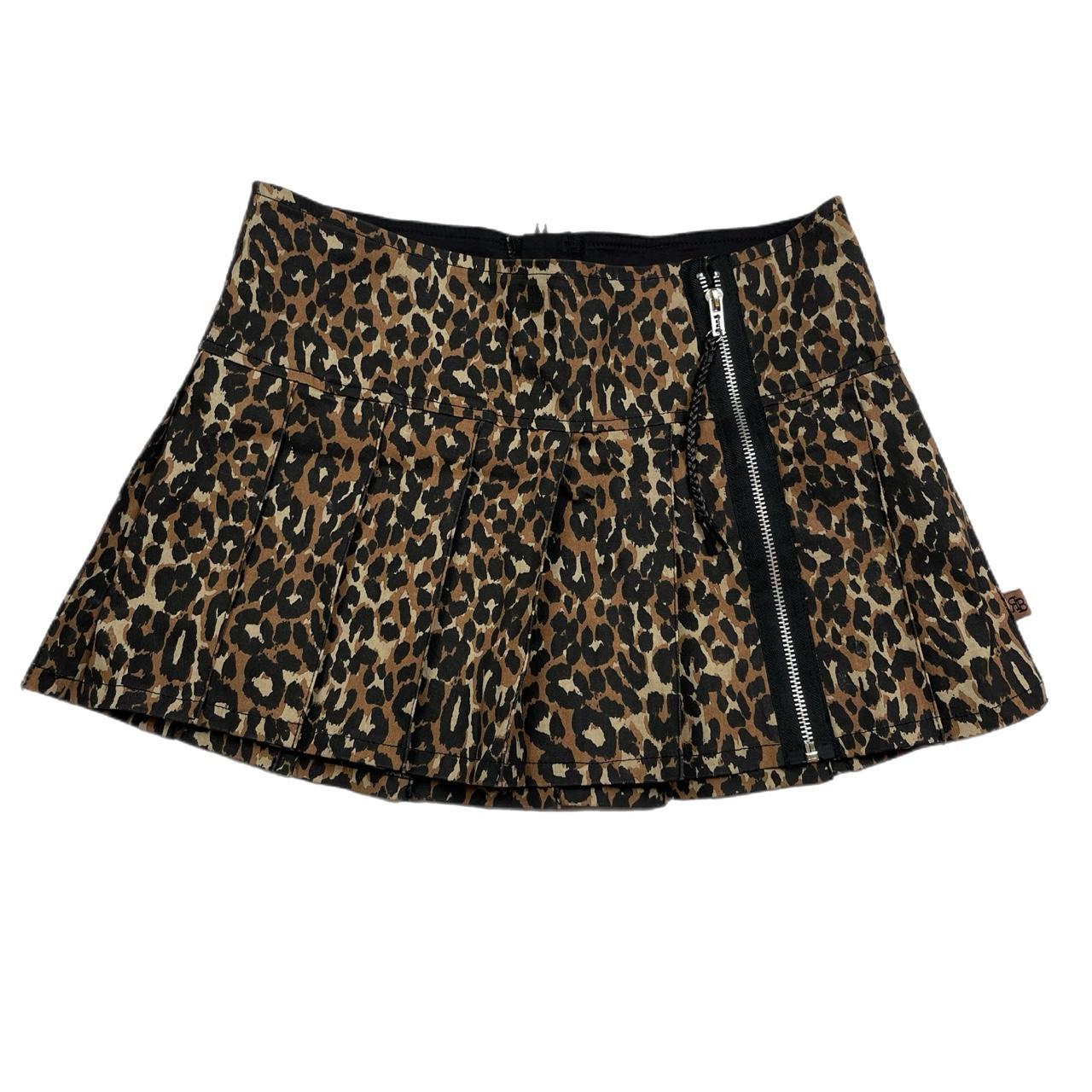 Mallgoth emo cheetah print zipper skirt! -... - Depop