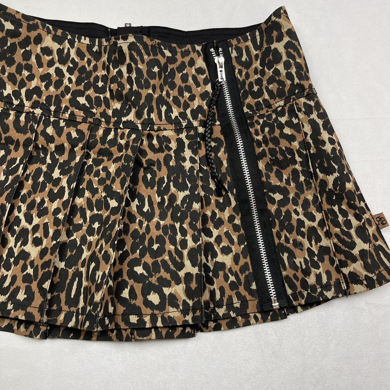 Mallgoth emo cheetah print zipper skirt! -... - Depop