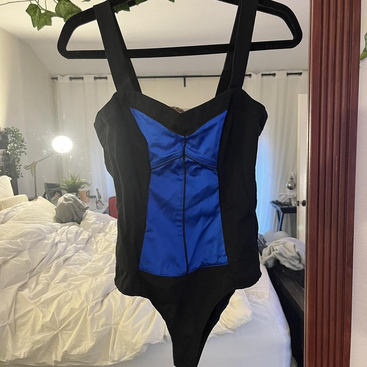 Bebe vintage black and blue bodysuit So cute and... - Depop