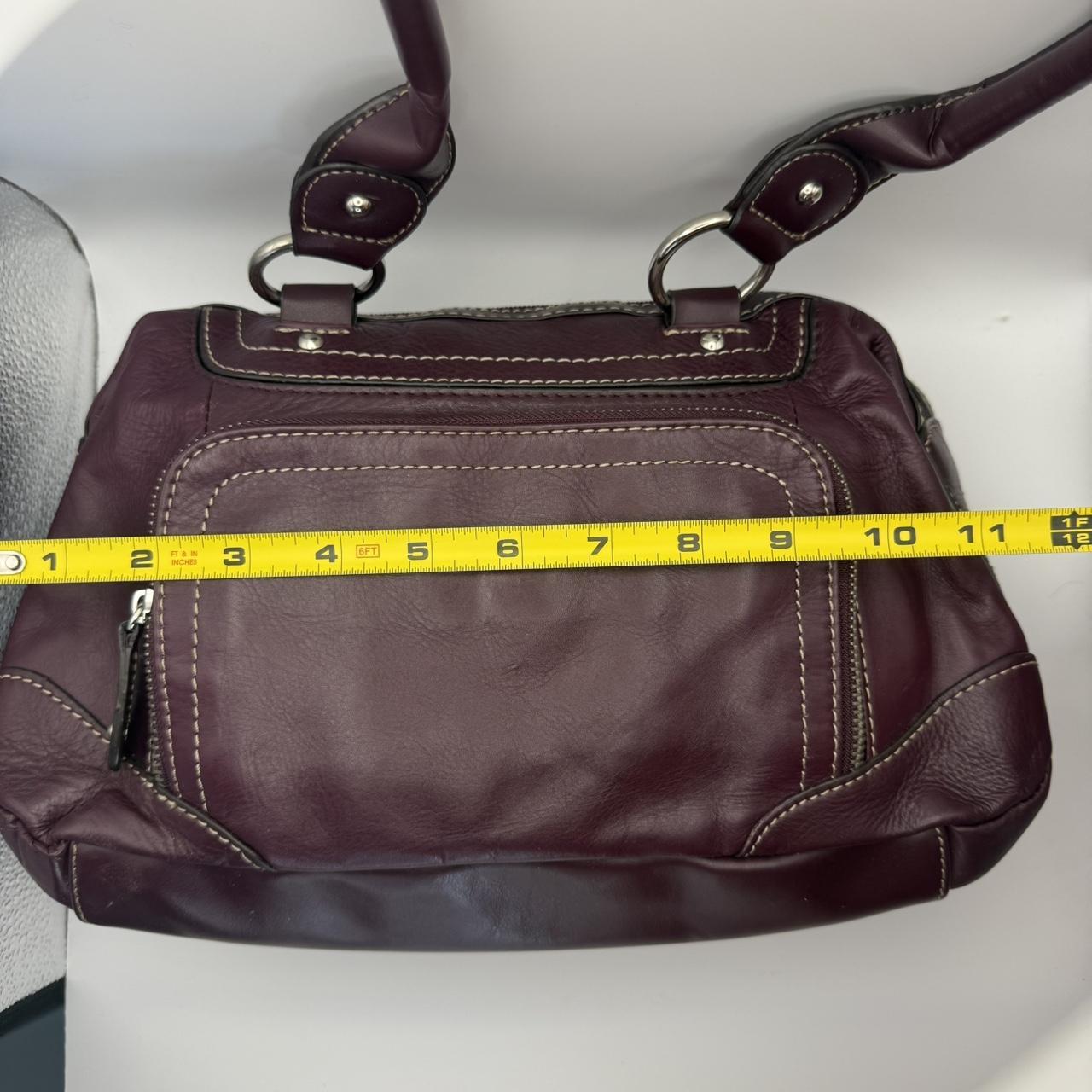 Vintage G.H.Bass Genuine Leather Deep Plum Handbag... | Depop