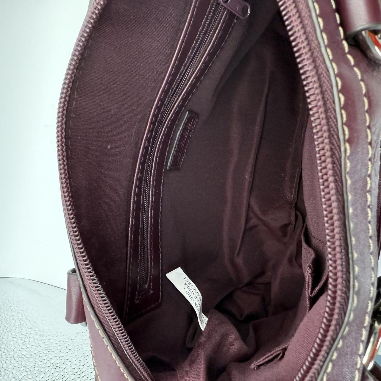 Vintage G.H.Bass Genuine Leather Deep Plum Handbag... | Depop