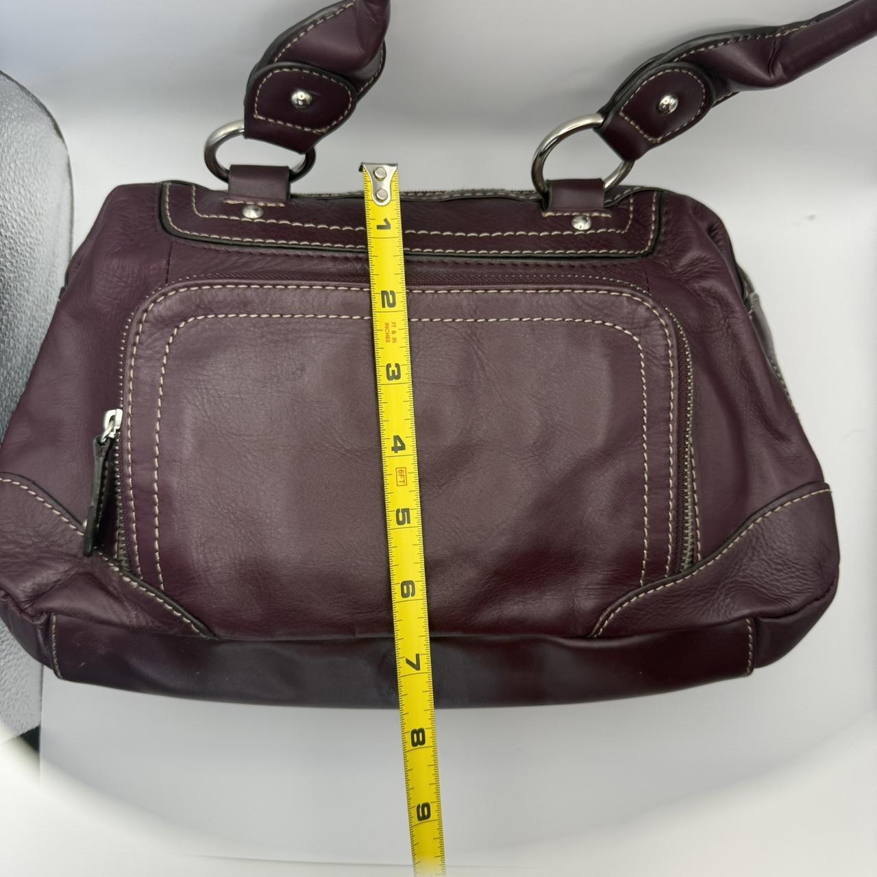 Vintage G.H.Bass Genuine Leather Deep Plum Handbag... | Depop