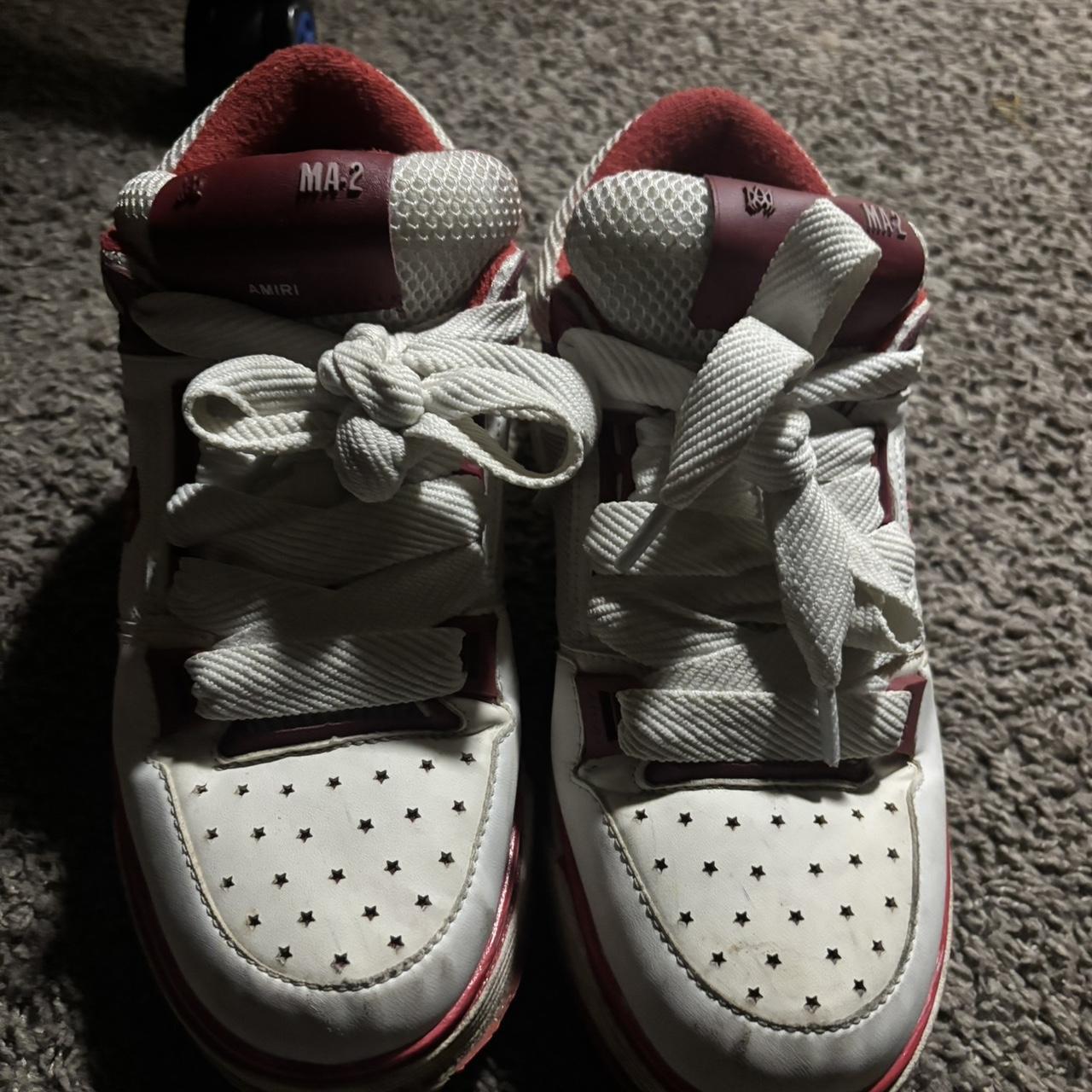 Red and white Amiris red and white sneakers, skate... | Depop