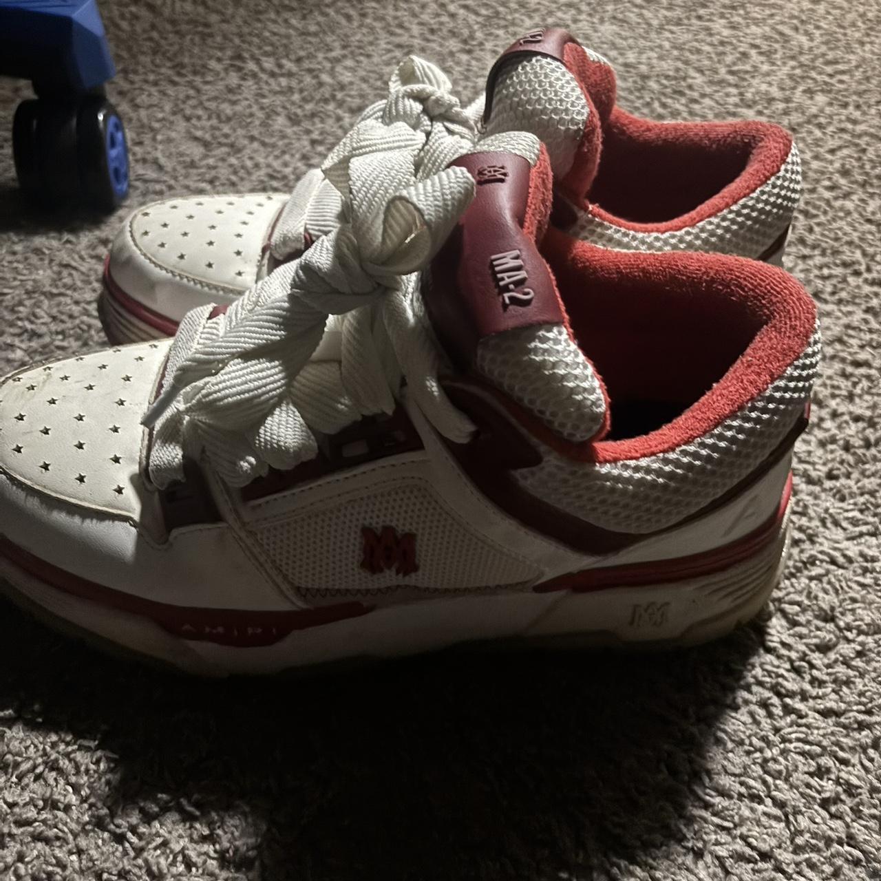 Red and white Amiris red and white sneakers, skate... | Depop