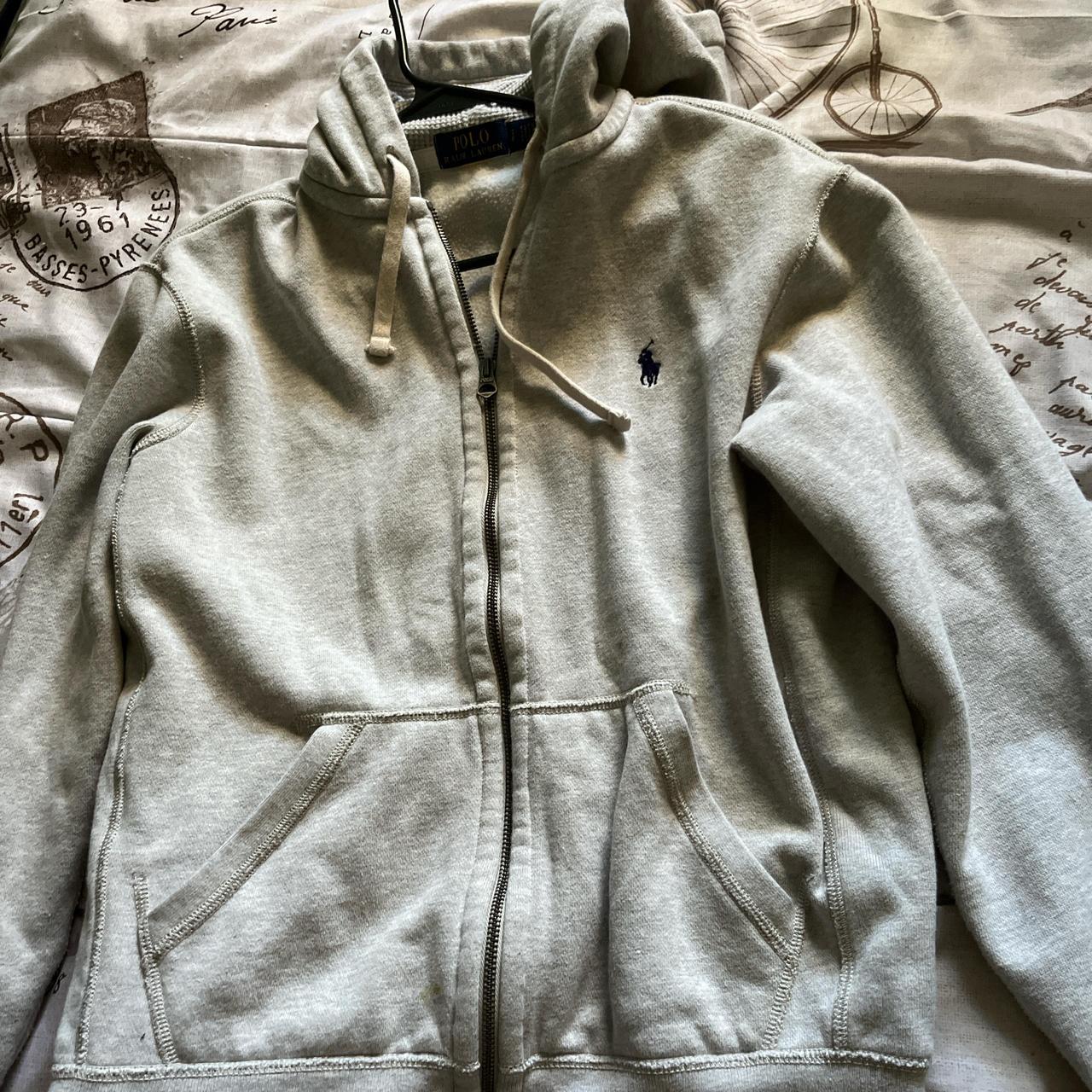 Small grey polo zip up fits like xs great condition... - Depop
