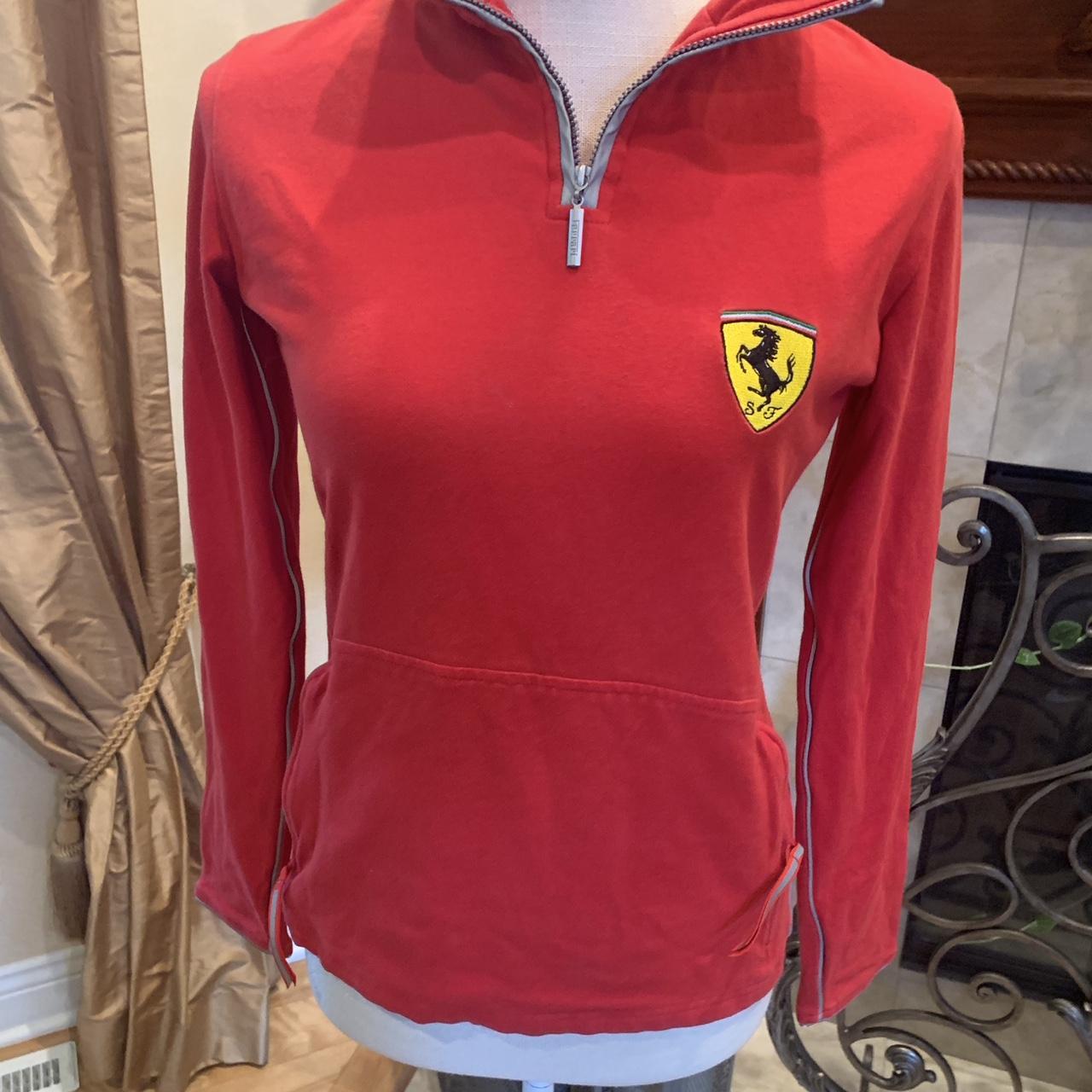 Woman fleece Red Ferrari quarter zip sweatshirt... - Depop