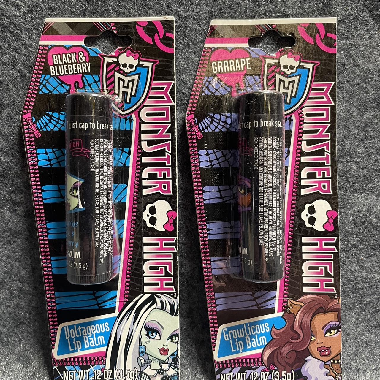 Monster High lip balm set - black & blue... | Depop