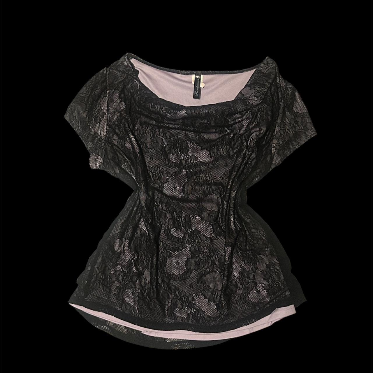 purple goth lace top kinda slouchy at the... | Depop