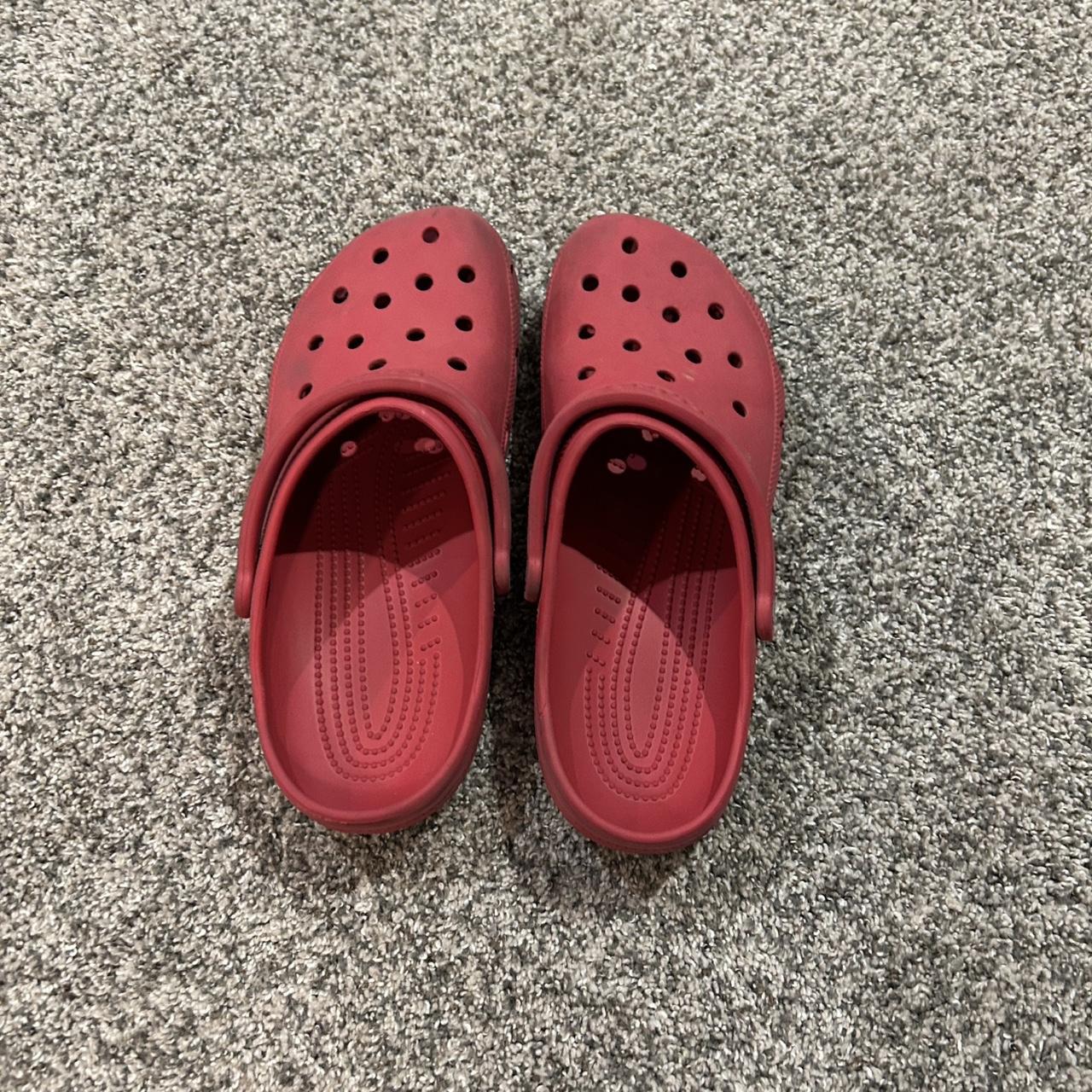 Red crocs size US men’s 11. Couple black marks but... | Depop