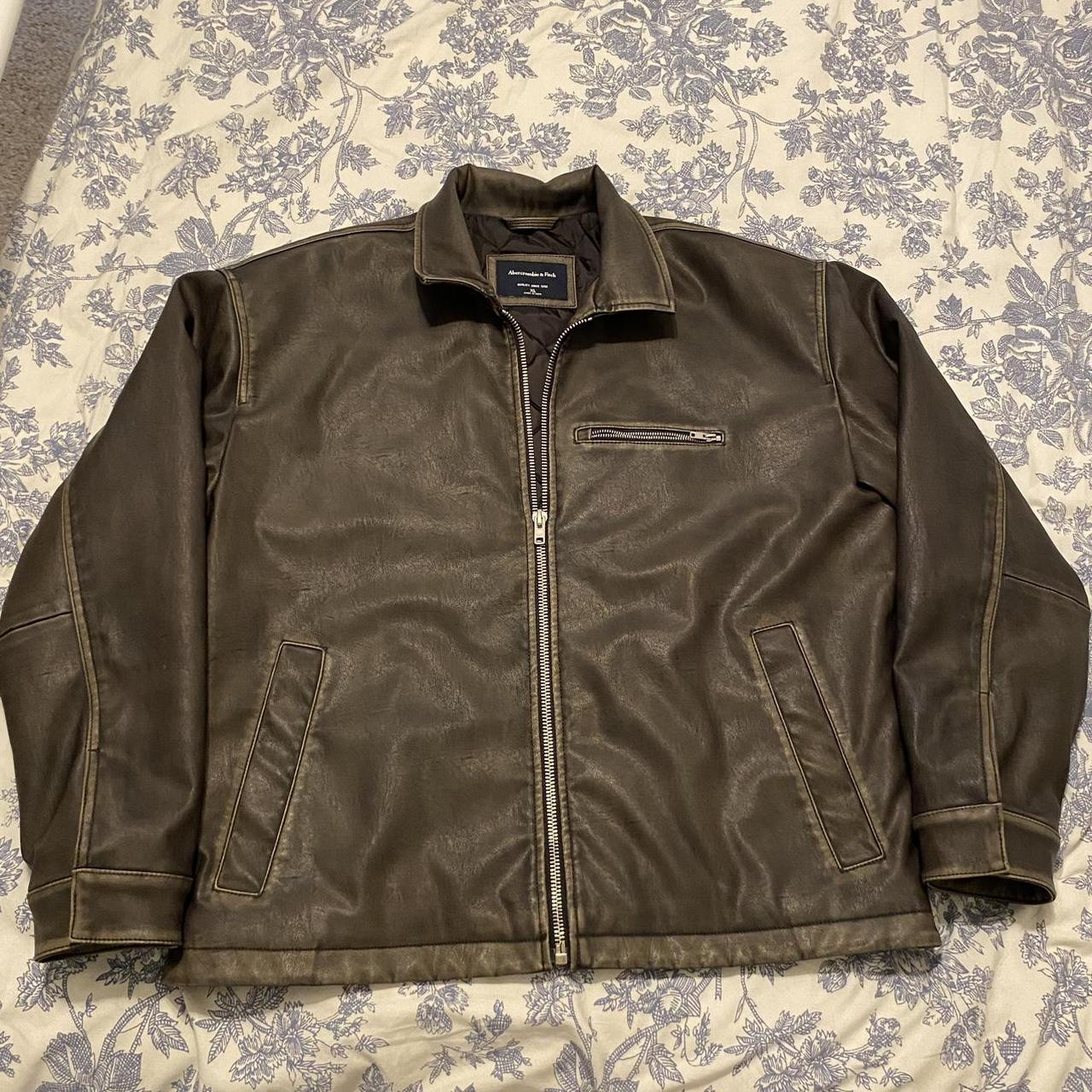 Abercrombie & Fitch brown vegan / faux leather... - Depop