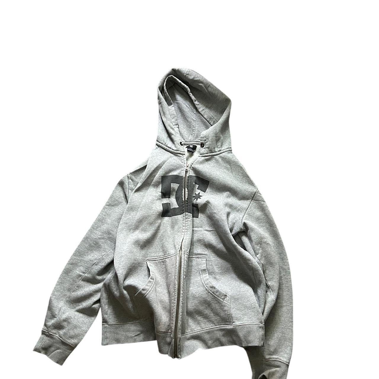 DC grey zip up First pic is me w it on its hella... - Depop