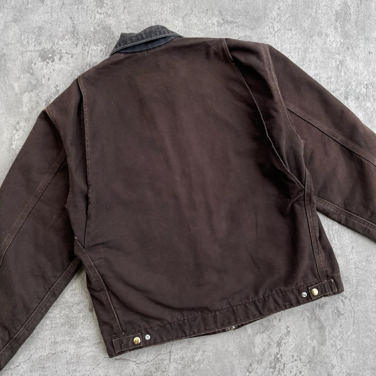 Faded Dark Brown Vintage Carhartt Detroit Jacket J97... | Depop