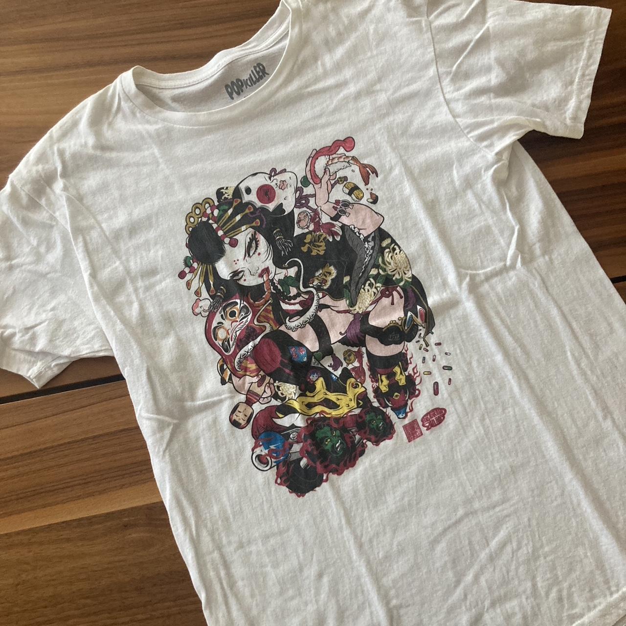 popkiller x grape brain rage “oiran” tee! features... - Depop