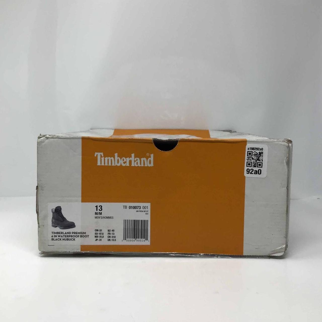 Black Timbs, Not worn, box ruined. Tried to return... - Depop