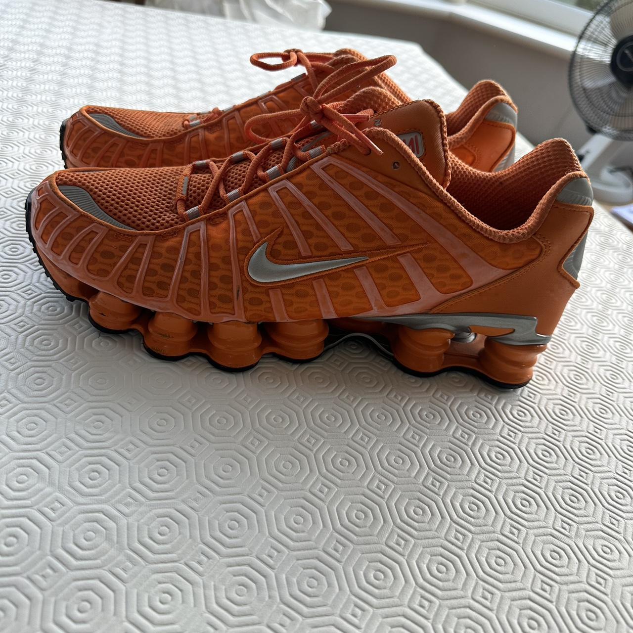 Nike shox - orange Size 10.5 UK Worn once - 10/10... - Depop
