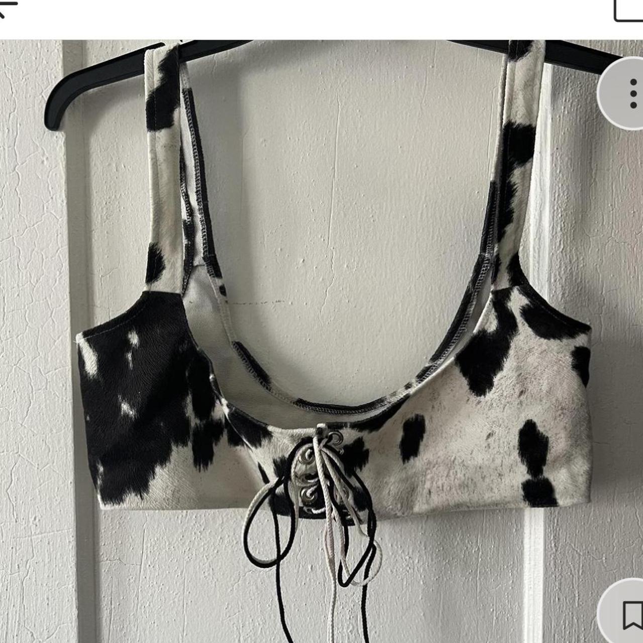 Cow print bustier corset from Prairie Misfit Soft,... - Depop