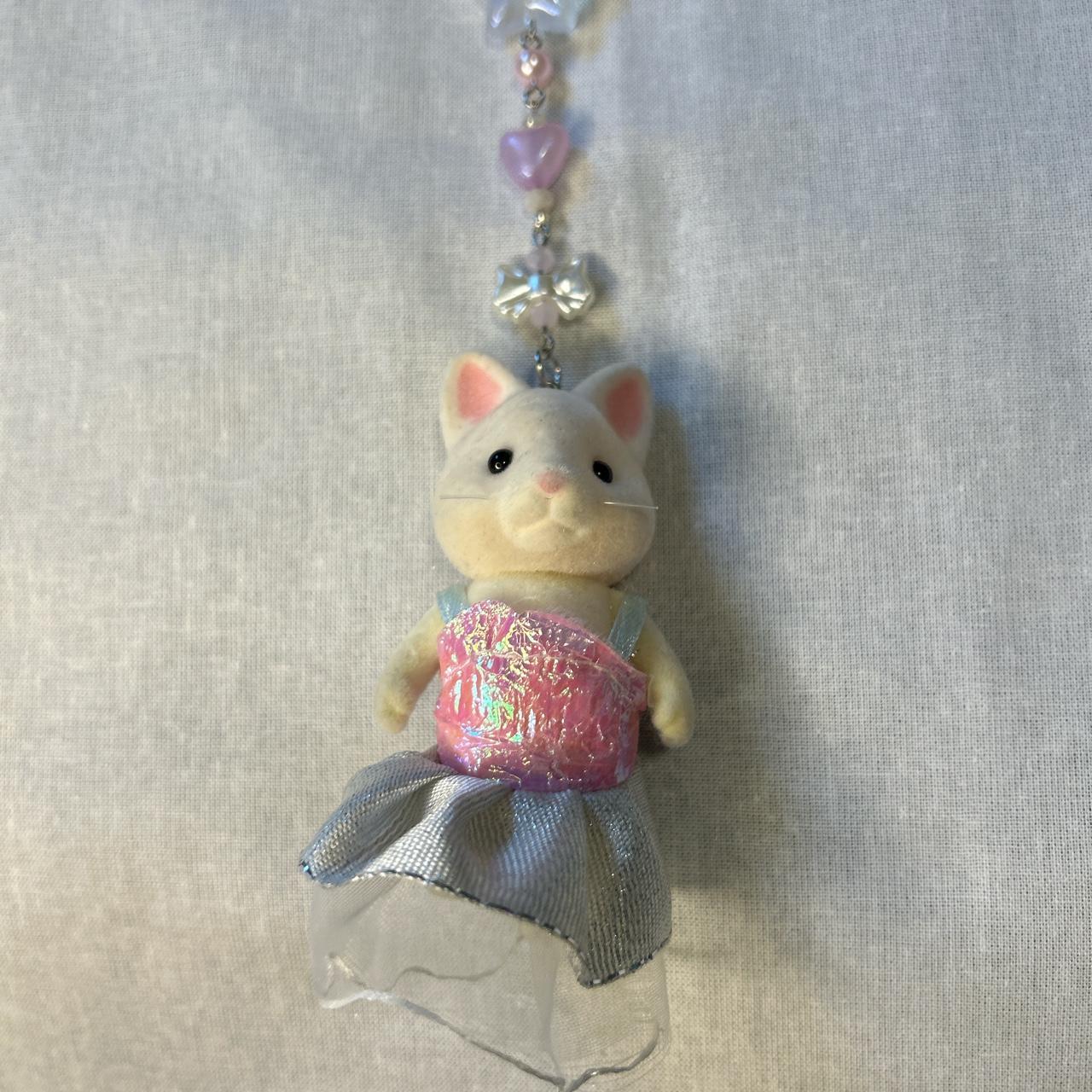 Calico critter cat keychain Handmade Glass... - Depop