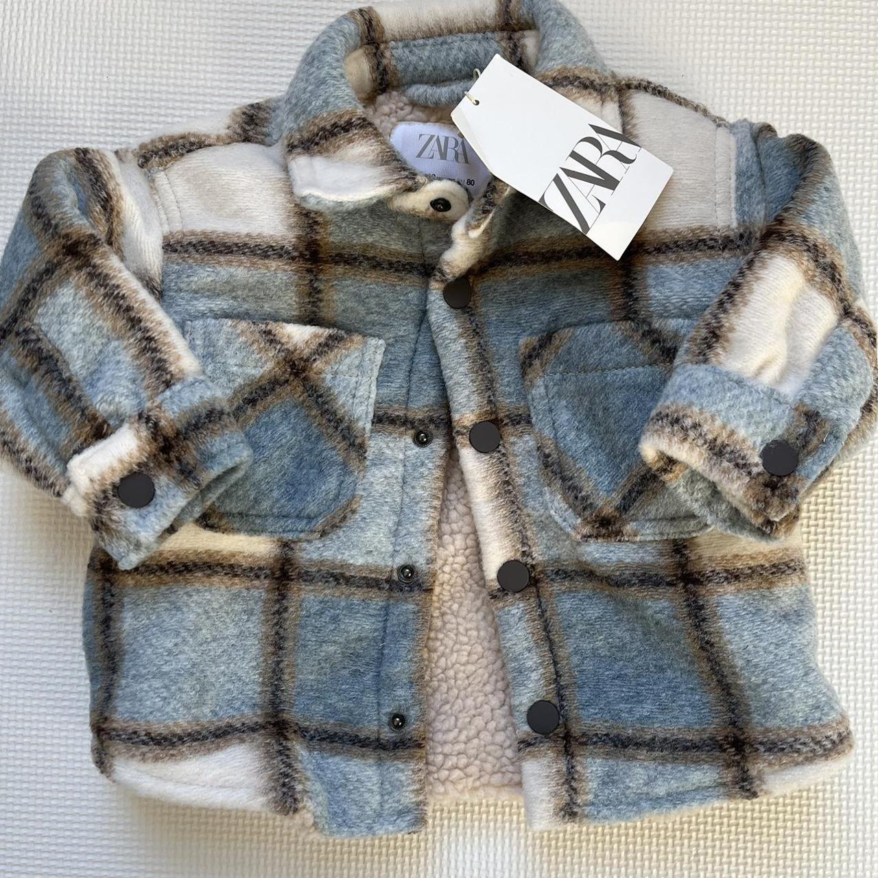 Zara blue boys shacket Brand new Size 9-12 months... - Depop