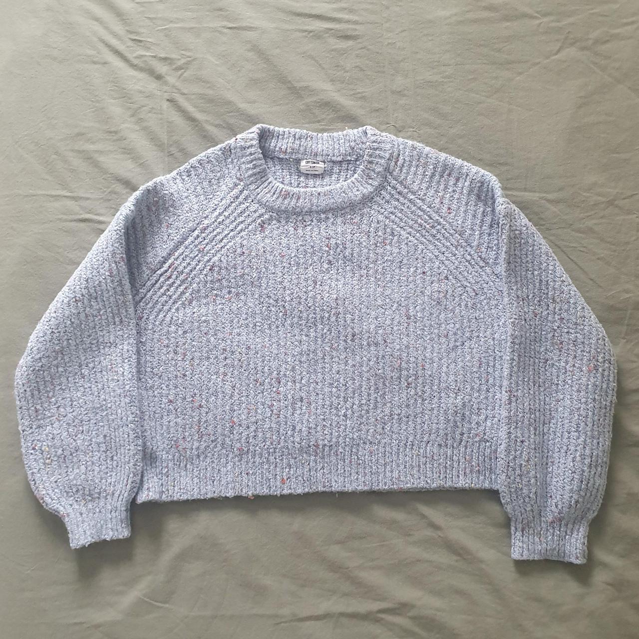 Cotton On cropped light blue knit sweater. Tagged... - Depop