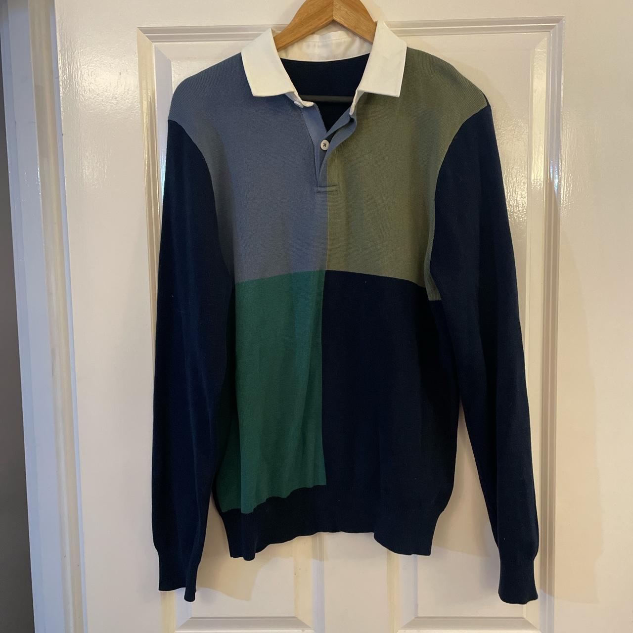 Vintage rugby knit jumper - Depop
