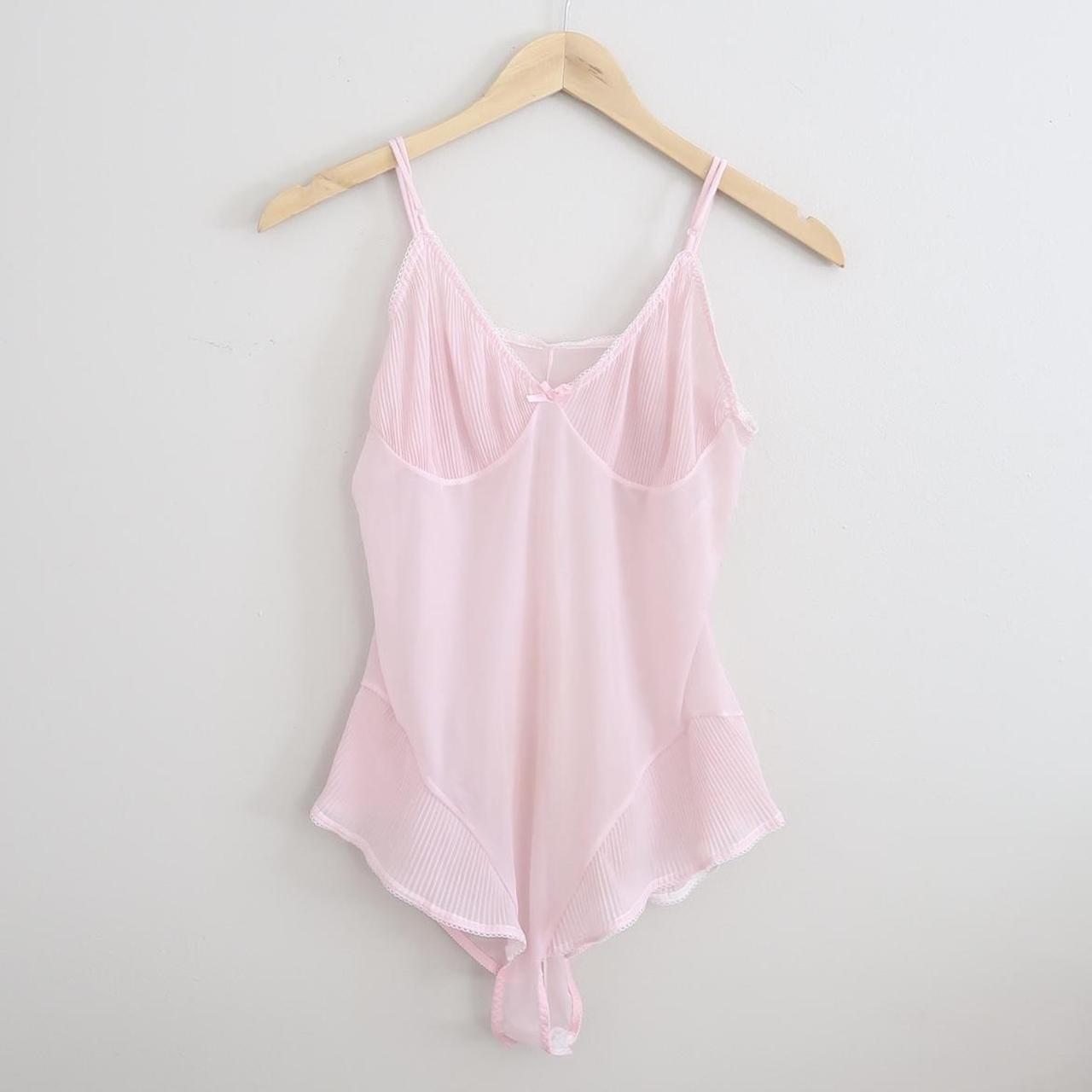Vintage Vassarette Pink Teddy Bodysuit Size 36 Depop