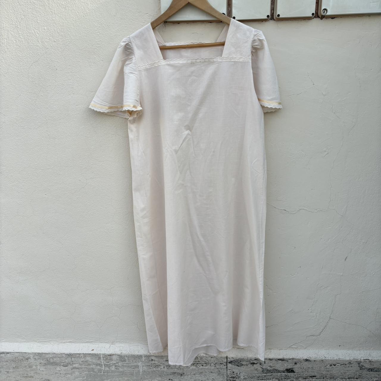 Sand coloured prairie vintage cotton dress with... - Depop