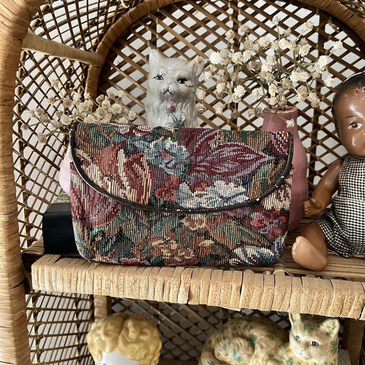 Floral tapestry wallet with coin pouch inside and... - Depop