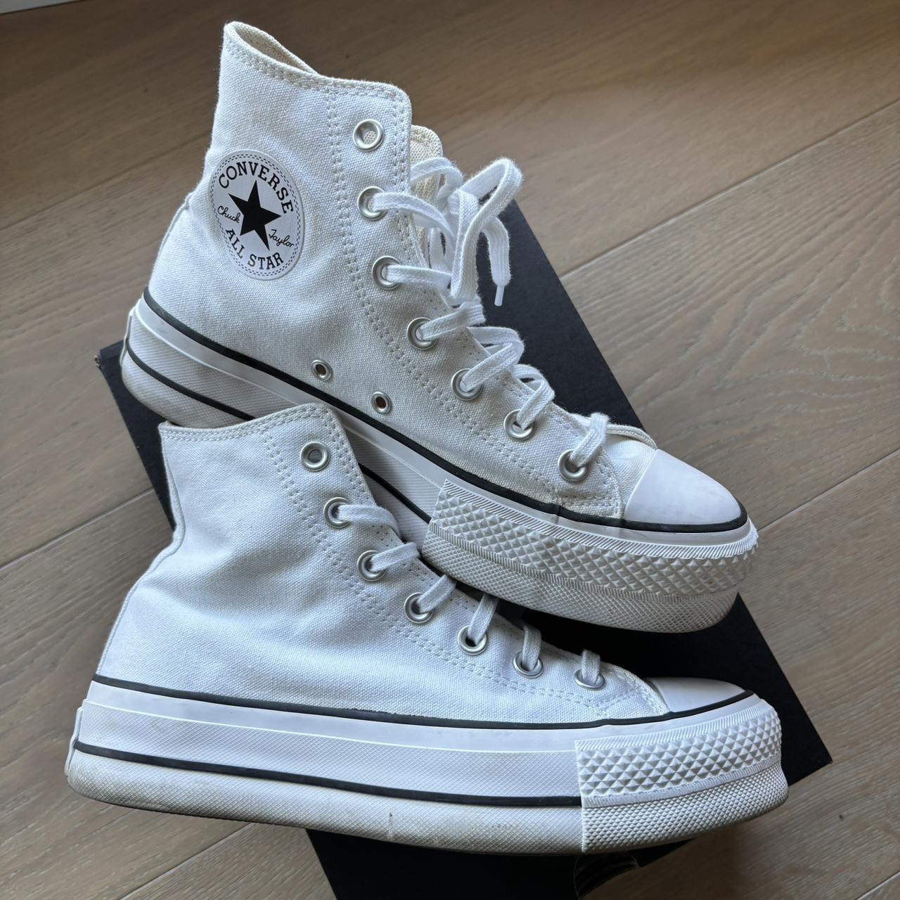 White Lift High Top Converse Platform Only worn a... - Depop