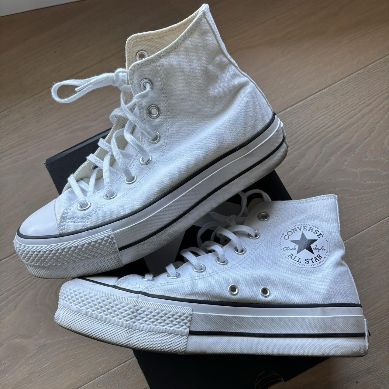 White Lift High Top Converse Platform Only worn a... - Depop