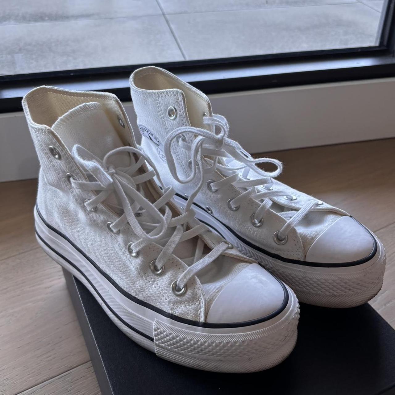 White Lift High Top Converse Platform Only worn a... - Depop