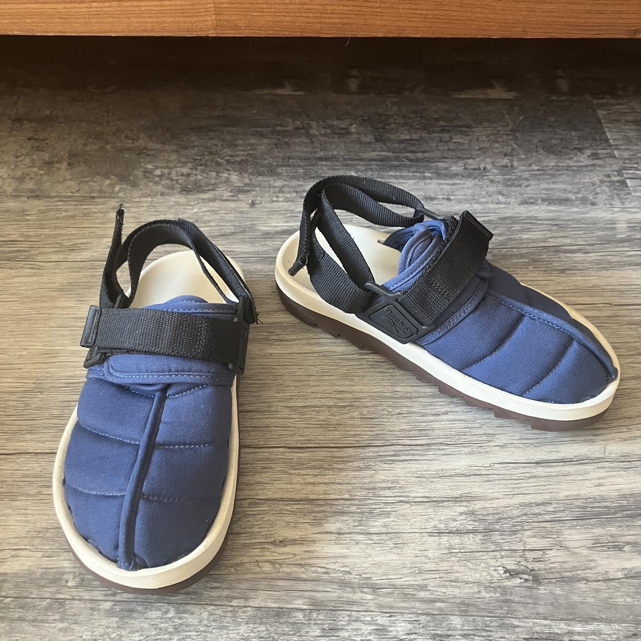 Reebok Beatnik blue slipper sandal. Velcro... - Depop