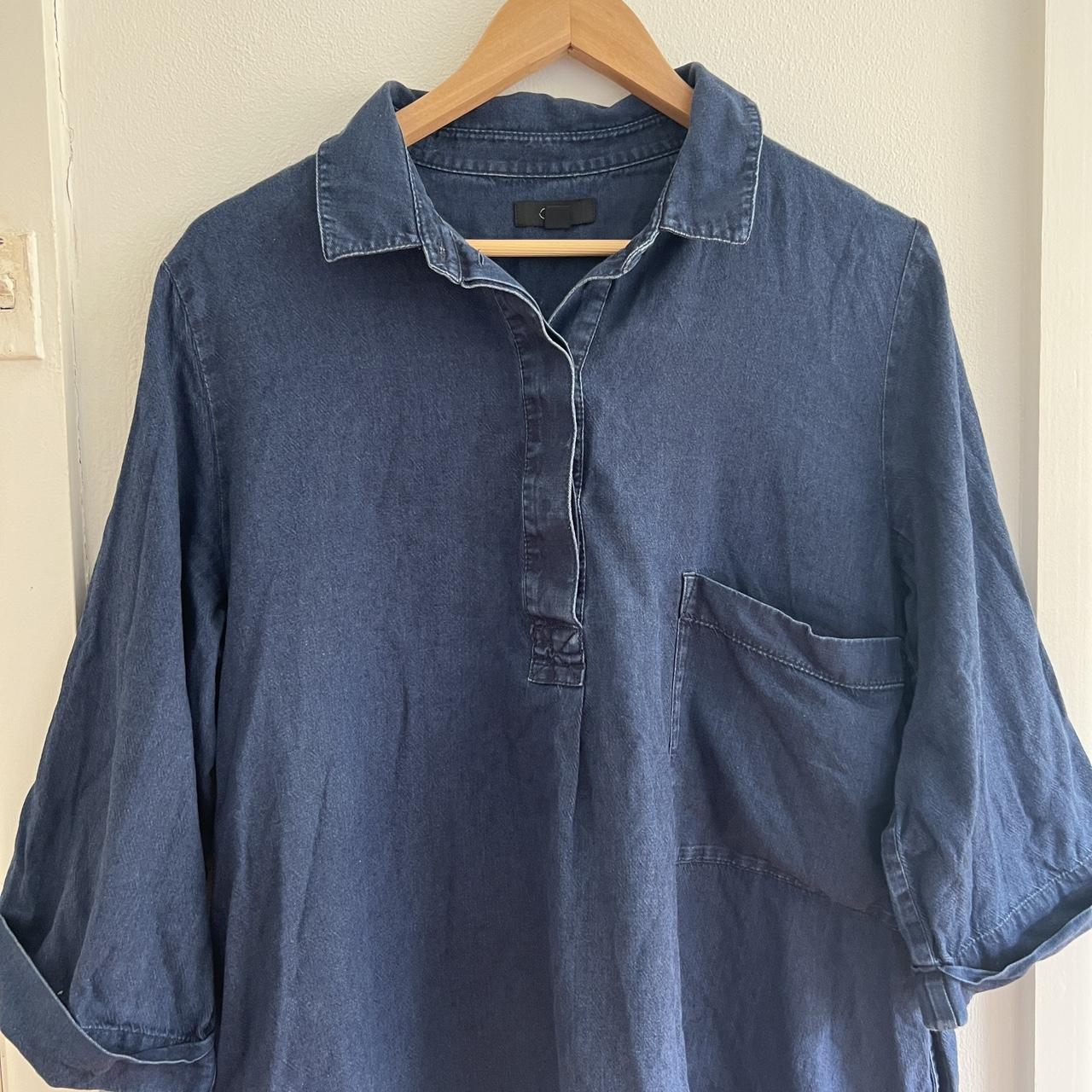 COS denim look dress Size 16 100% cotton - Depop
